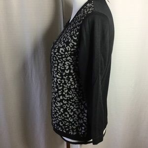 Ruby Rd. | Sweaters | Ruby Rd Black Sweater Silver Glitter Animal Print ...